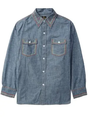 Needles Contrast-stitching Denim Shirt
