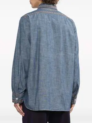 Needles Contrast-stitching Denim Shirt