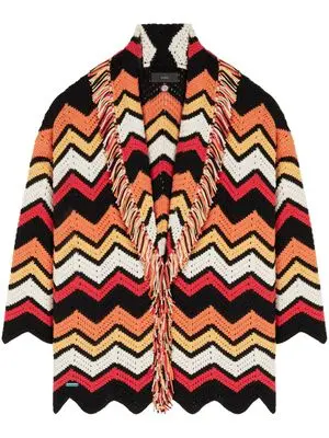 Alanui Chevron Knit Cardigan - Orange
