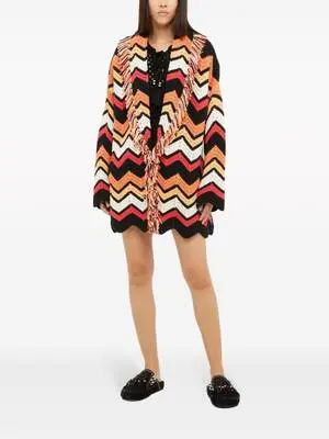 Alanui Chevron Knit Cardigan - Orange