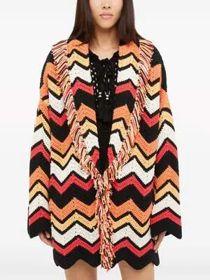 Alanui Chevron Knit Cardigan - Orange