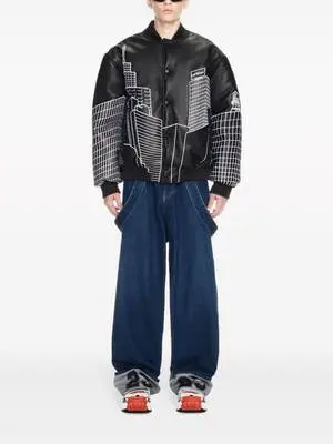 Off-White Skyline Leather Bomber Jacket
