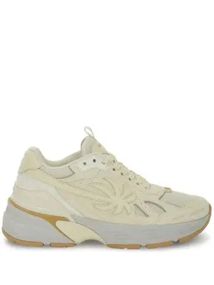 Palm Angels The Palm Runner Leather Sneakers - Neutrals