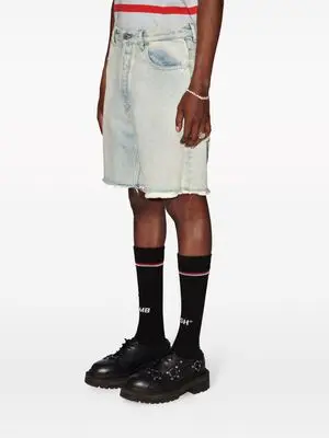 AMBUSH Raw-edge Denim Shorts - Blue