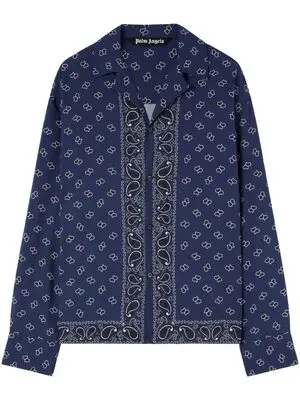 Palm Angels Paisley-print Long-sleeve Shirt - Blue