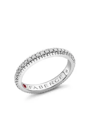 Faberge 18kt White Gold Diamond And Ruby Eternity Ring - Silver