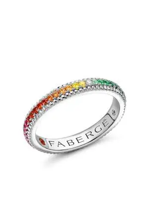 Faberge 18kt White Gold Colour Of Love Multi-stone Eternity Ring - Silver