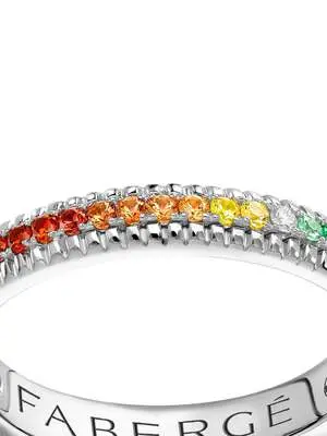 Faberge 18kt White Gold Colour Of Love Multi-stone Eternity Ring - Silver