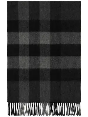 Burberry Checked Cashmere Scarf Grey