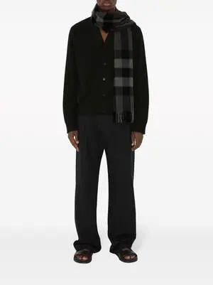 Burberry Checked Cashmere Scarf - Grey