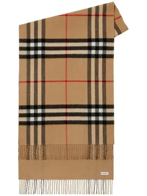 Burberry Reversible Checked Cashmere Scarf - Brown