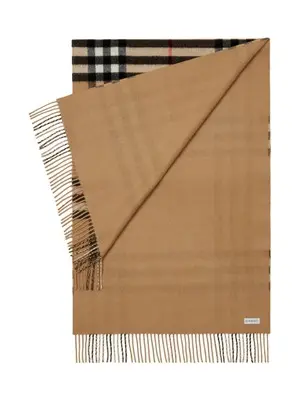 Burberry Reversible Checked Cashmere Scarf - Brown