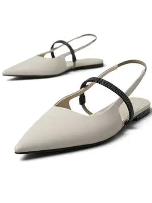 Brunello Cucinelli Monile Slingback Ballet Flats