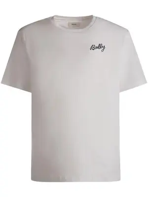 Bally Logo-embroidered Organic Cotton T-shirt - White