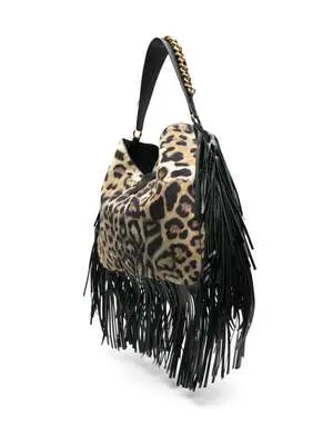 Roberto Cavalli Logo-plaque Jaguar-print Shoulder Bag