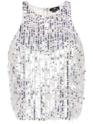 Elisabetta Franchi Sequined Tulle Top