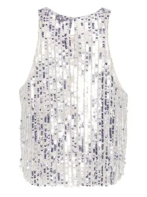 Elisabetta Franchi Sequined Tulle Top