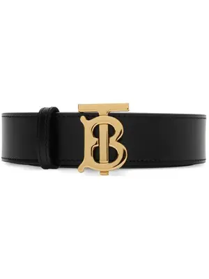 Burberry Tb Reversible Leather Belt - Black