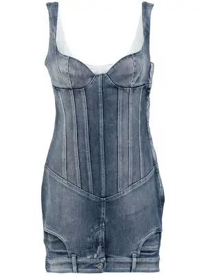 Off-White Panelled Denim Mini Dress