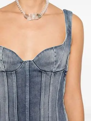 Off-White Panelled Denim Mini Dress