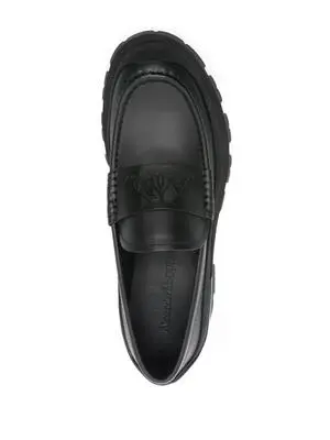 Alexander McQueen Seal-logo Leather Loafers