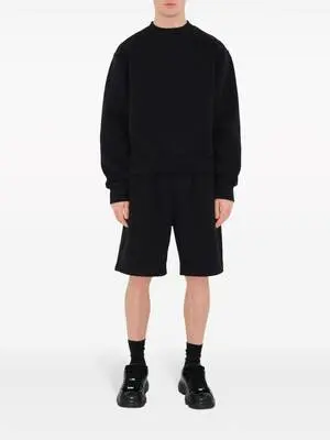 Burberry Equestrian Knight-motif Cotton Shorts - Black