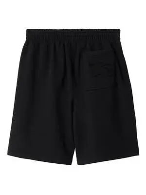Burberry Equestrian Knight-motif Cotton Shorts - Black