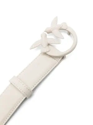Pinko Love Berry Leather Belt - White