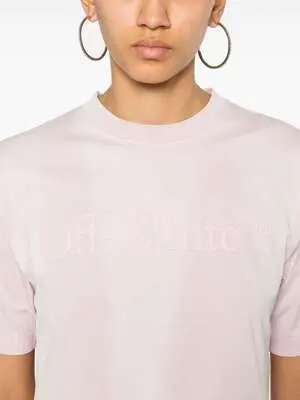 Off-White Rubberised-logo Cropped T-shirt