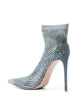 LE SILLA Gilda 115mm Crystal-embellished Boots - Blue