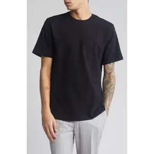 OPEN EDIT Crewneck Stretch Cotton T-shirt - Black