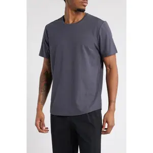OPEN EDIT Crewneck Stretch Cotton T-shirt - Grey Stonehenge