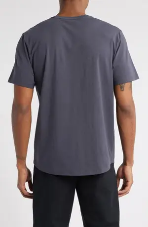 OPEN EDIT Crewneck Stretch Cotton T-shirt - Grey Stonehenge