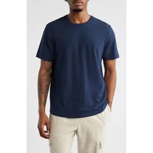 OPEN EDIT Crewneck Stretch Cotton T-shirt - Navy Eclipse