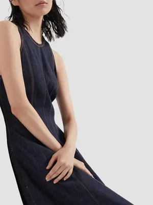 Brunello Cucinelli Lightweight Wet Effect Dress With Shiny Trims