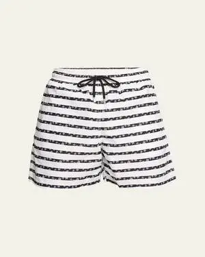 Vilebrequin Micro-turtle Striped Swim Shorts