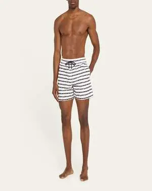 Vilebrequin Micro-turtle Striped Swim Shorts