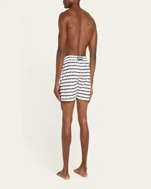 Vilebrequin Micro-turtle Striped Swim Shorts