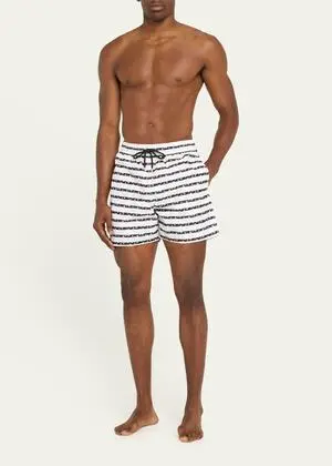 Vilebrequin Micro-turtle Striped Swim Shorts