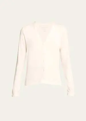 Majestic Filatures Button-Front Cardigan 104 Cream