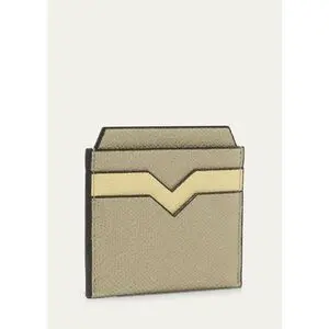 VALEXTRA Calf Leather Card Holder - Eucalipto