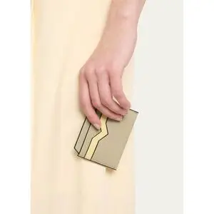 VALEXTRA Calf Leather Card Holder - Eucalipto