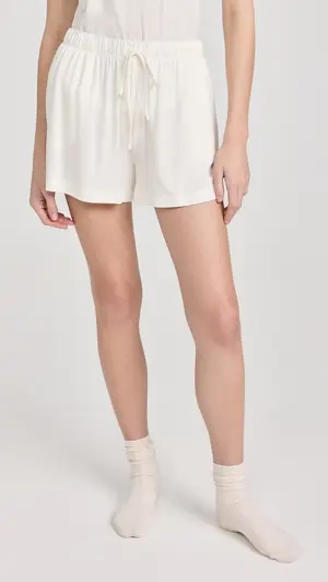 Eberjey Gisele Relaxed Jersey Shorts - Ivory