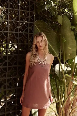 Free People Free-est Cotton-Linen Mini Dress Antique Oak