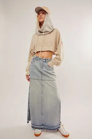 RE/DONE Mid-rise Split Skirt