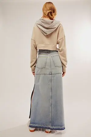 RE/DONE Mid-rise Split Skirt