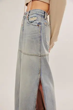 RE/DONE Mid-rise Split Skirt