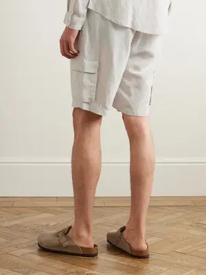 Onia Air Straight-leg Linen And Lyocell-blend Cargo Shorts