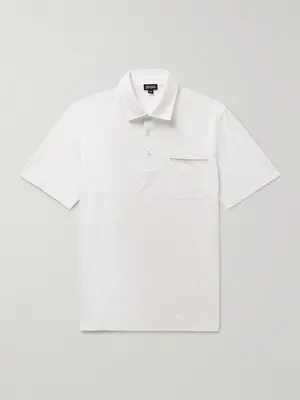 Men's White Shirt Pocket Polos