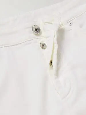 Brunello Cucinelli Slim-fit Straight-leg Logo-embroidered Jeans - White
